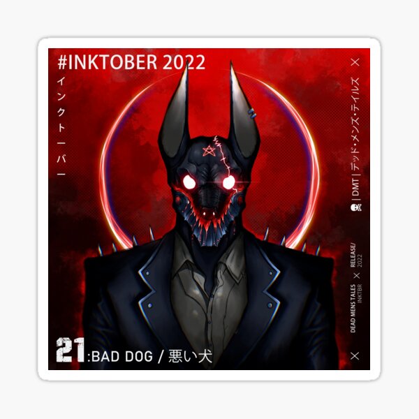 "Inktober 21 - Bad Dog" Sticker for Sale by thep1rateking | Redbubble