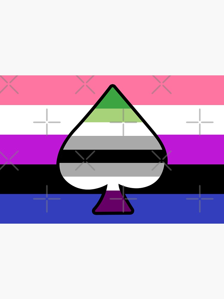 Aroace And Genderfluid Pride Flag With Ace Of Spades Sticker For Sale