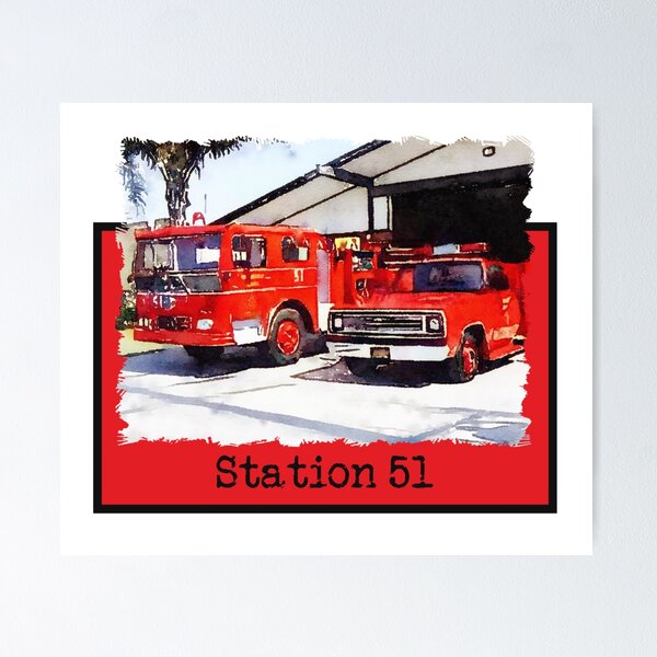 "Fire Station 51, Emergency TV Show, Firetruck" Poster for Sale by DNiceGirl | Redbubble