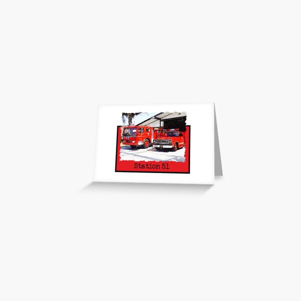 "Fire Station 51, Emergency TV Show, Firetruck" Greeting Card for Sale ...