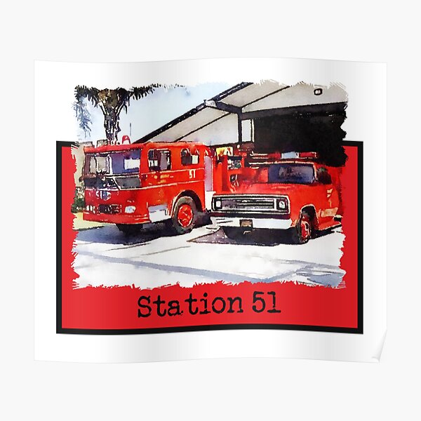 "Fire Station 51, Emergency TV Show, Firetruck" Poster for Sale by ...