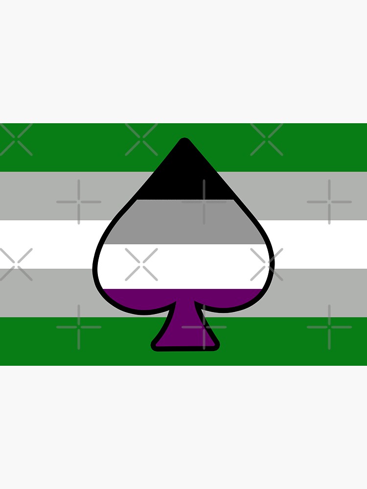 "Asexual and greyaromantic pride flag with ace of spades" Sticker for ...