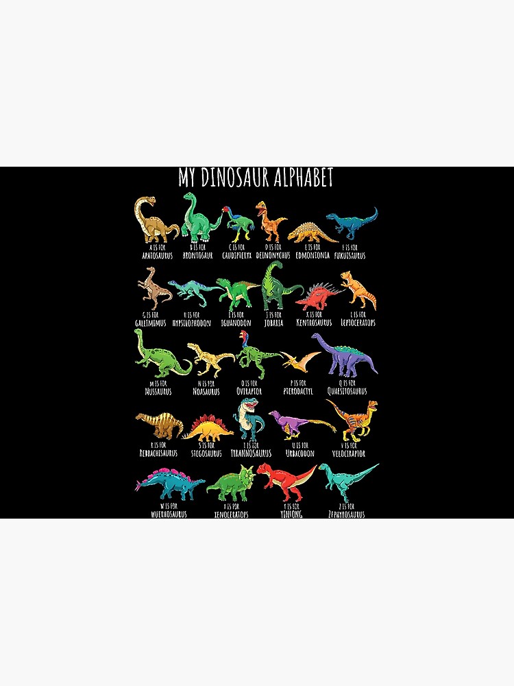 "Types Of Dinosaurs Alphabet A-Z ABC Dino Identification" Art Print for ...