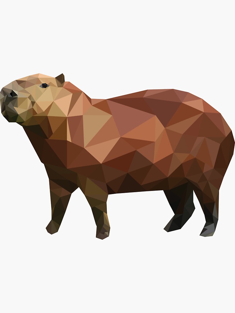 "Cute Geometric Capybara" Sticker for Sale by Ukuleledoodle | Redbubble