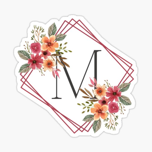 "Monogram mugs , custom mugs, letter m, " Sticker for Sale by ...