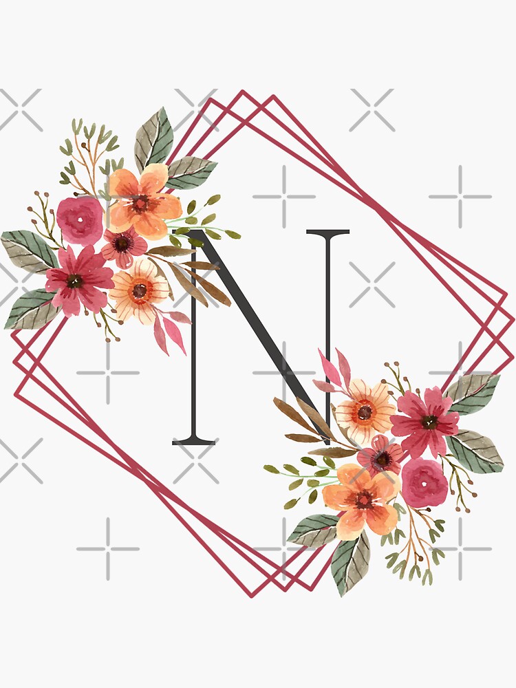 "Monogram mugs , custom mugs, letter n, " Sticker for Sale by ...