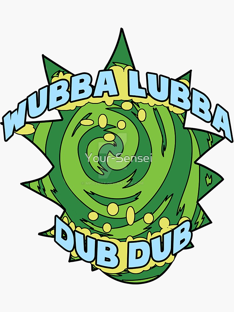 "Rick and Morty "wubba lubba dub dub" with portal fan art" Sticker for ...