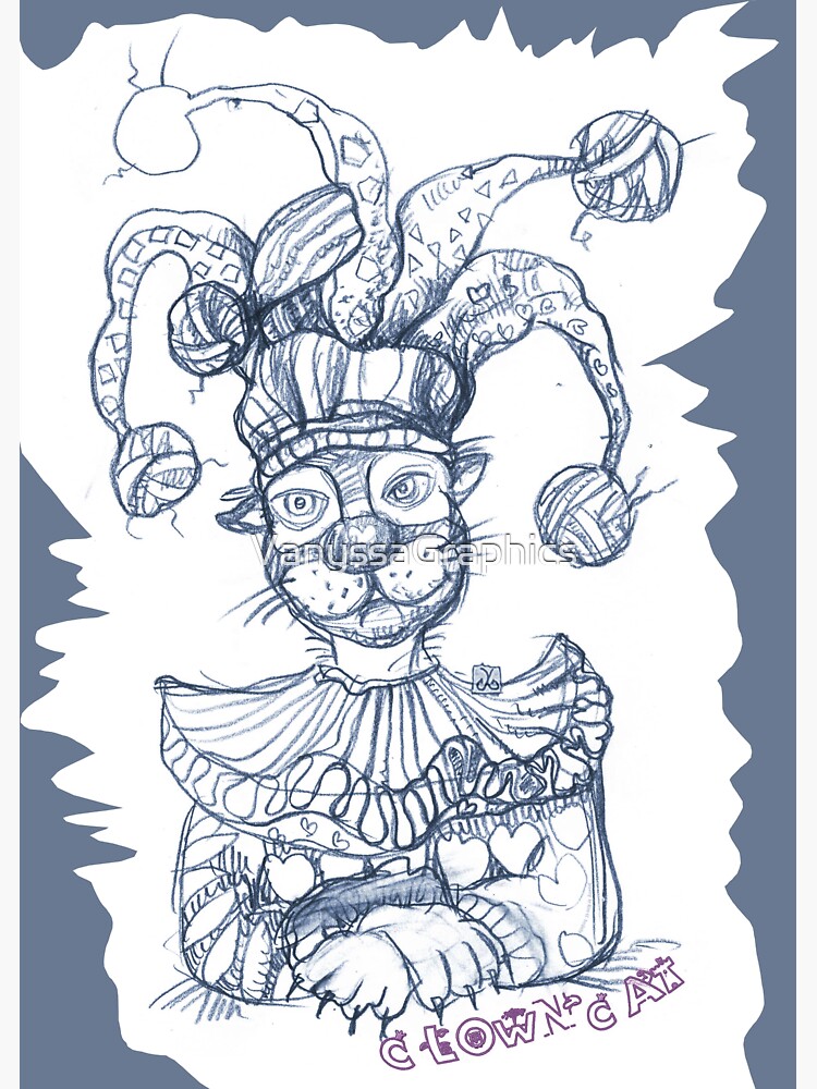 "Cat Clown (drawing by AliceCCI)" Sticker for Sale by VanyssaGraphics ...