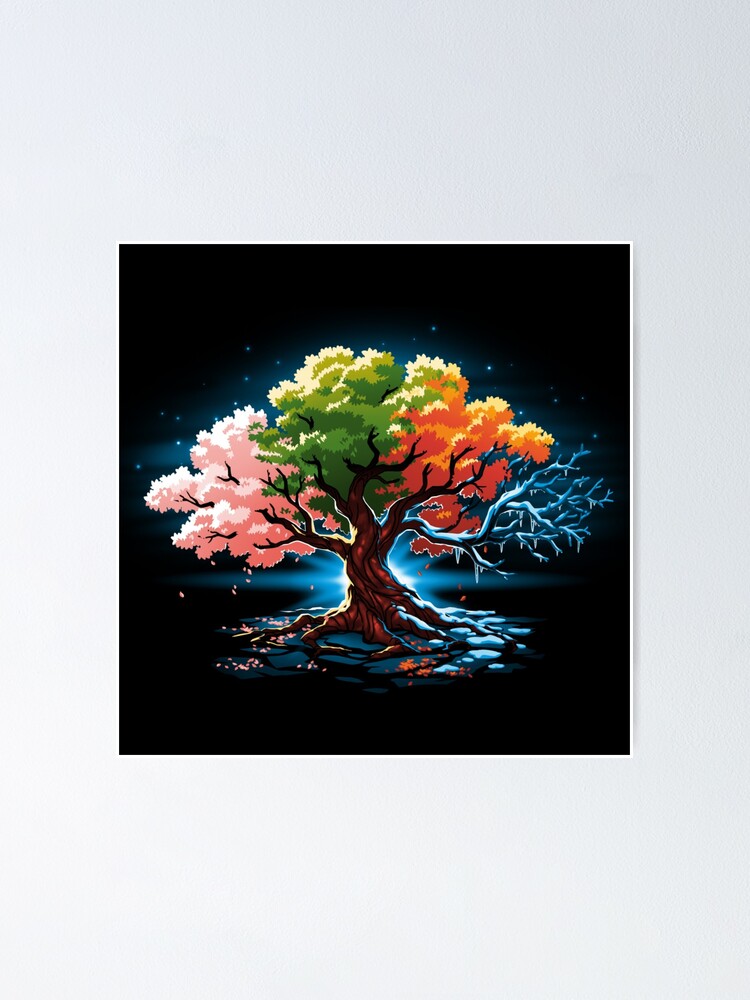 "Seasonal Tree / 4 Seasons Tree" Poster for Sale by fitainment | Redbubble