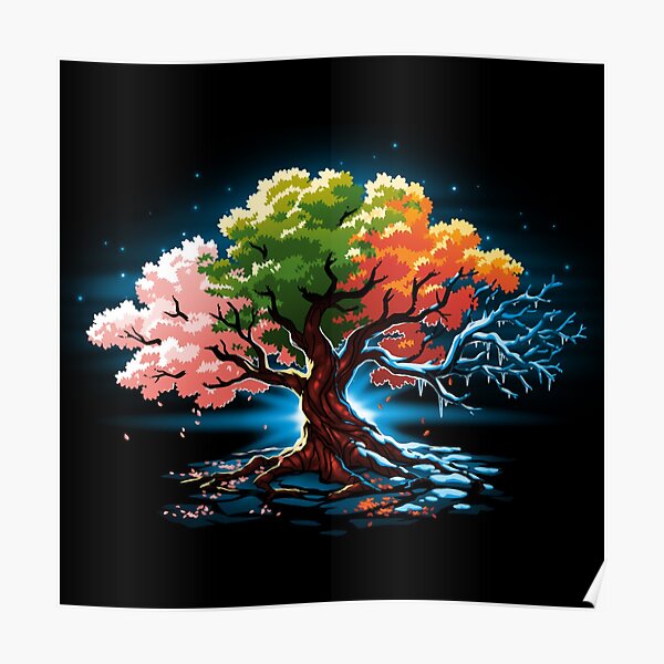 "Seasonal Tree / 4 Seasons Tree" Poster for Sale by fitainment | Redbubble