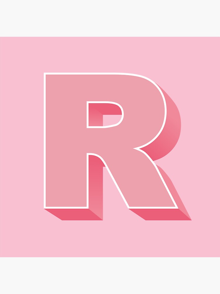 "Pink 3D Letter R" Sticker for Sale by TheMonogramShop | Redbubble