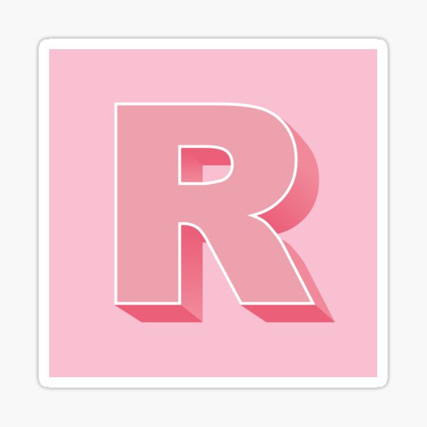 "Pink 3D Letter R" Sticker for Sale by TheMonogramShop | Redbubble