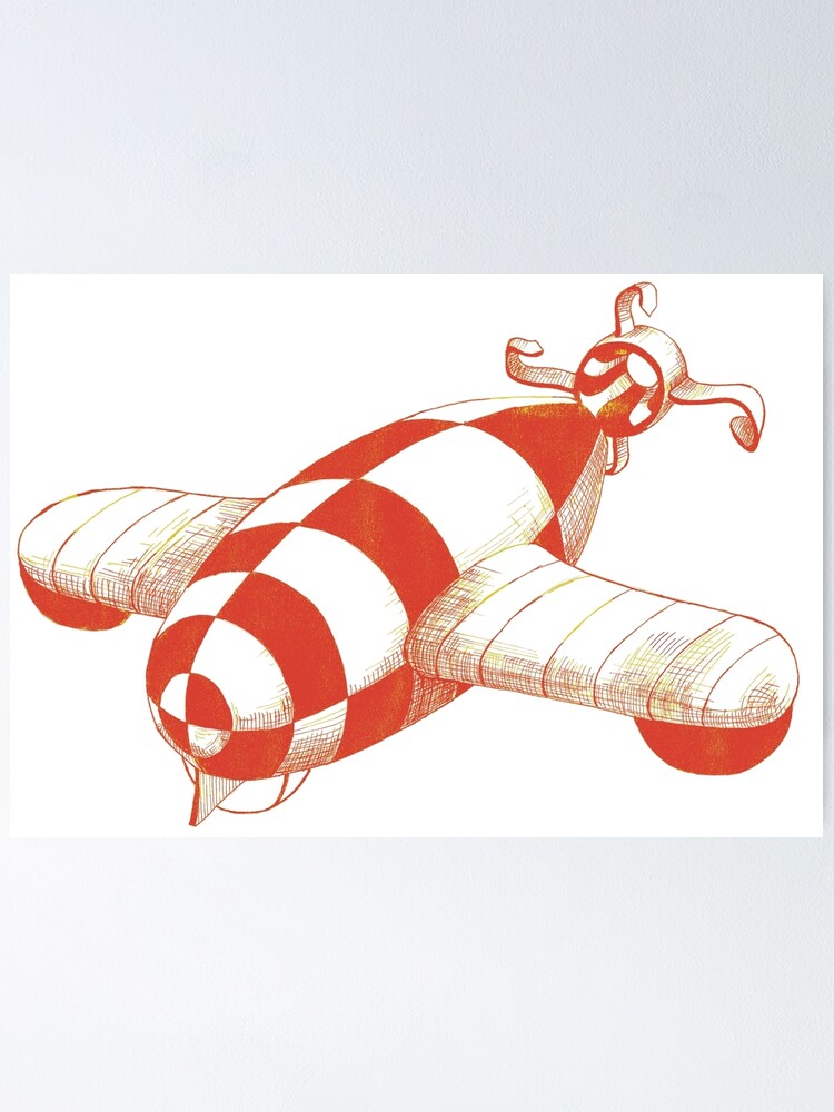 "Red sci-fi blimp" Poster for Sale by androidworkshop | Redbubble