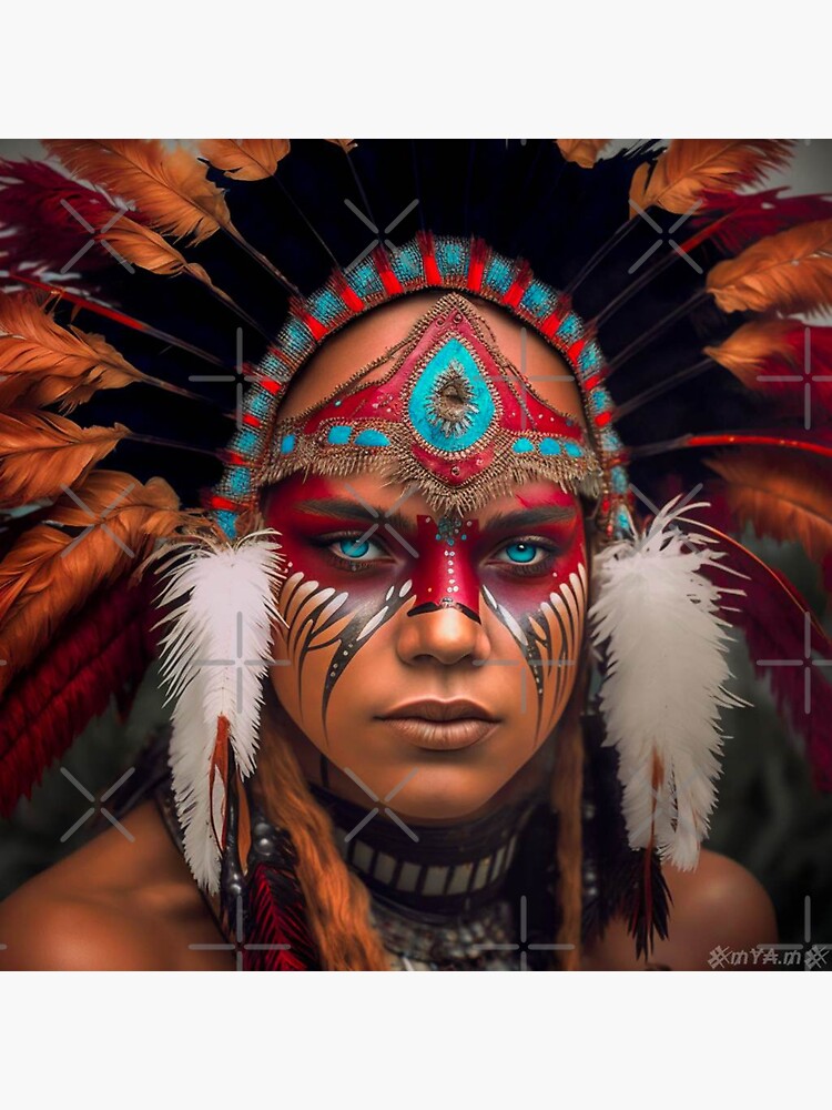 "Native American Indians cyberpunk future 2" Sticker for Sale by Mya-M ...