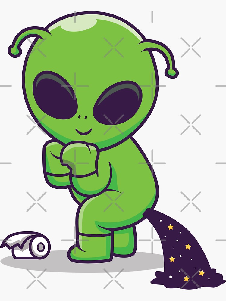 "alien pooping space" Sticker for Sale by cloudeyy | Redbubble