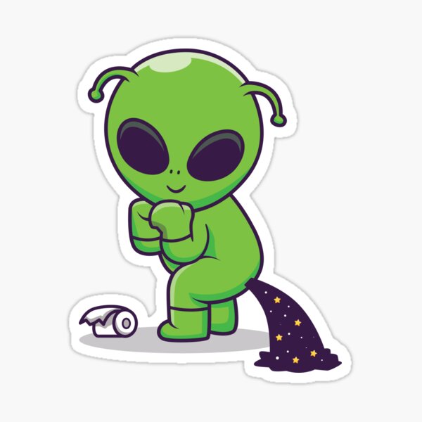 "alien pooping space" Sticker for Sale by cloudeyy | Redbubble