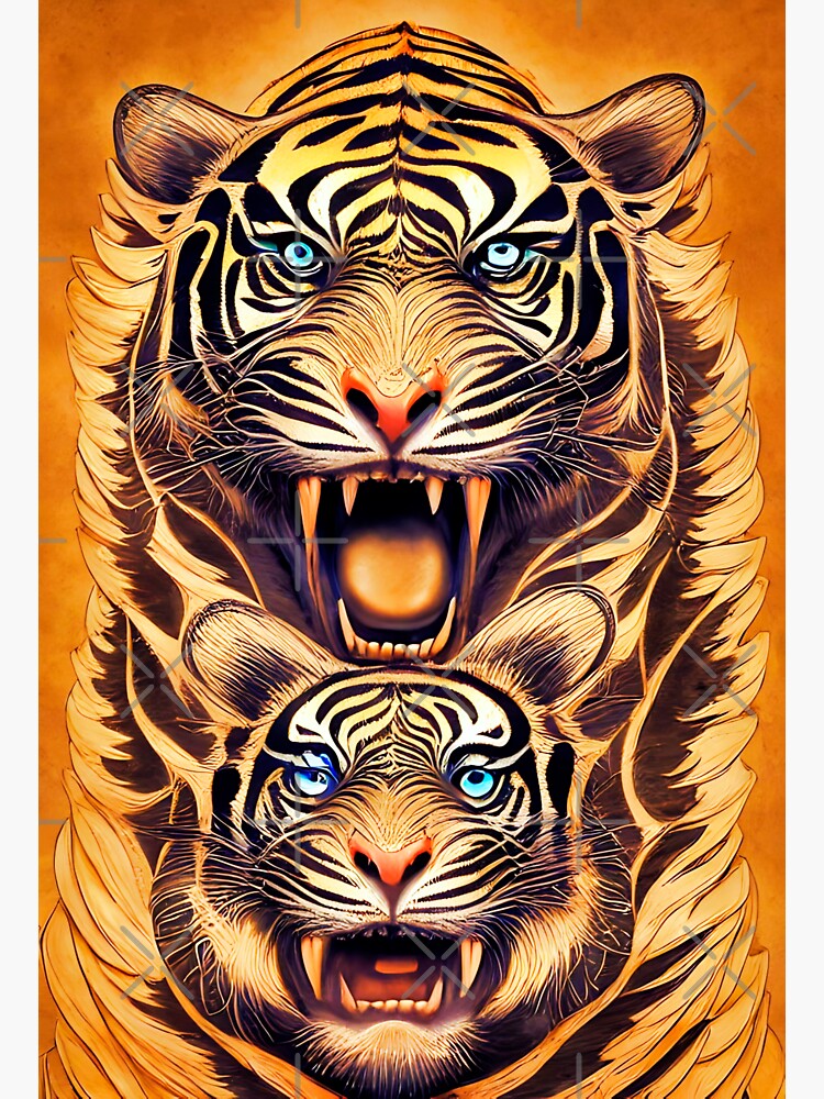 "father/son tigers" Sticker for Sale by 7infernus | Redbubble