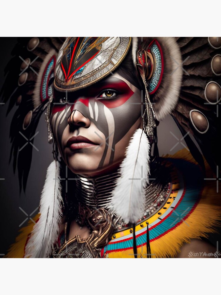 "Native American Indians cyberpunk future 3" Sticker for Sale by Mya-M ...