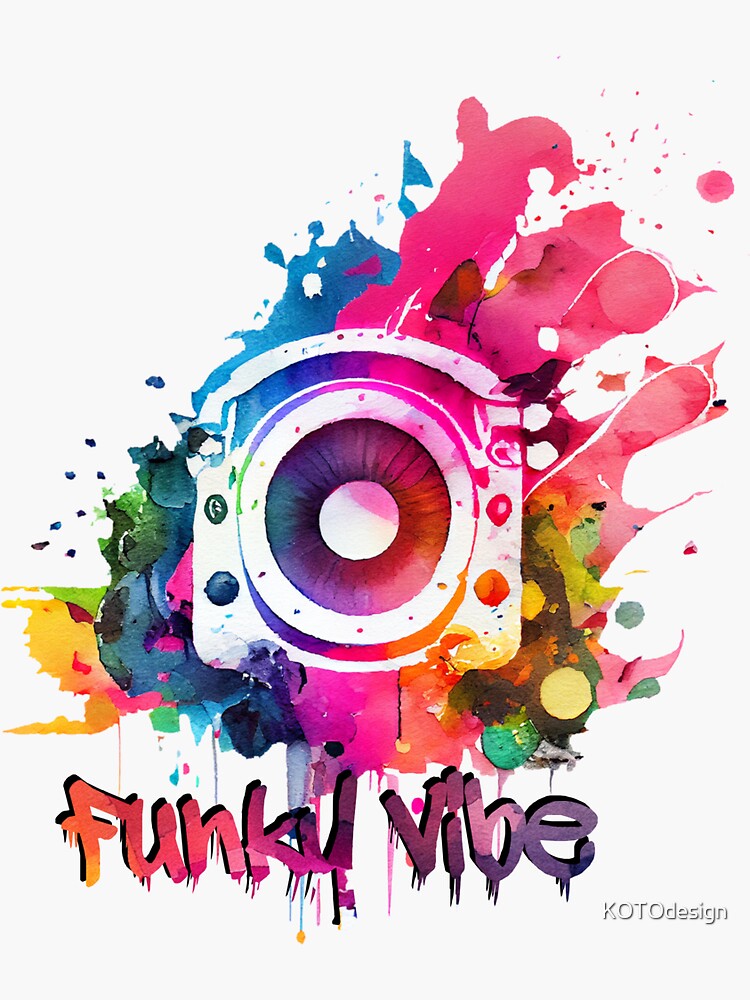 "Funky Vibe, Watercolour Painting" Sticker for Sale by KOTOdesign ...