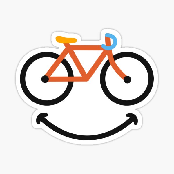 "Smiling Bike - Cycling Gear" Sticker for Sale by hijackhippo | Redbubble