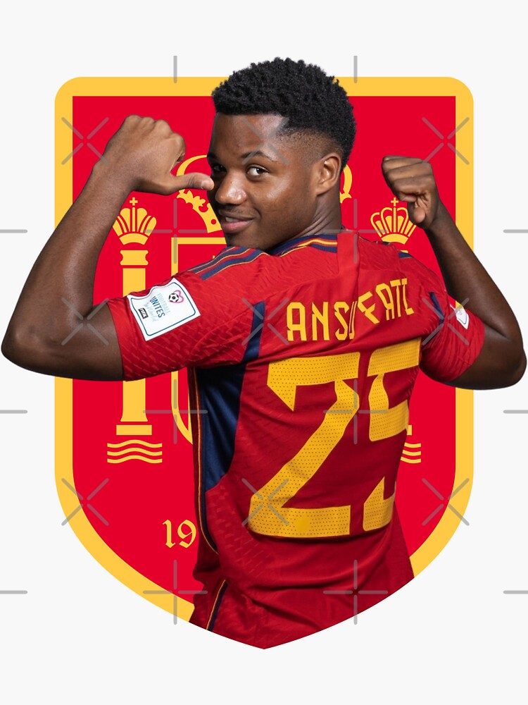 "ANSU FATI SPAIN NATIONAL WORLD CUP 2022" Sticker for Sale by Jackob-Art | Redbubble