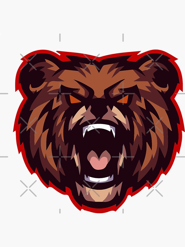 "Angry Bear Face" Sticker for Sale by Right-Fit27 | Redbubble