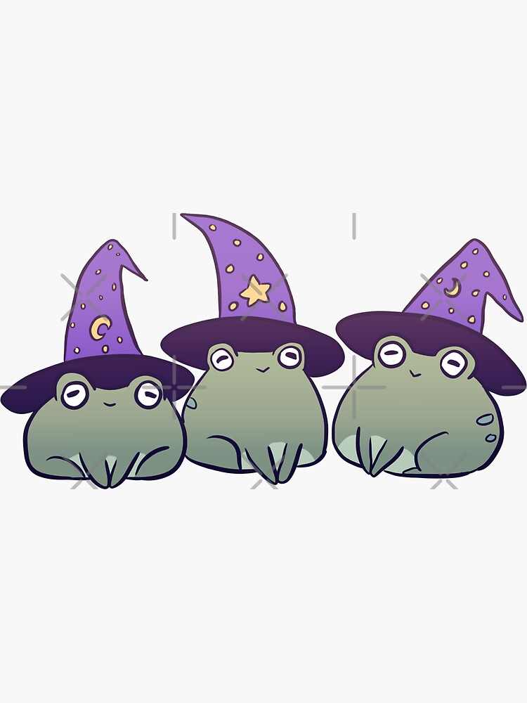 "three cute little wizard frogs" Sticker for Sale by Yarafantasyart ...