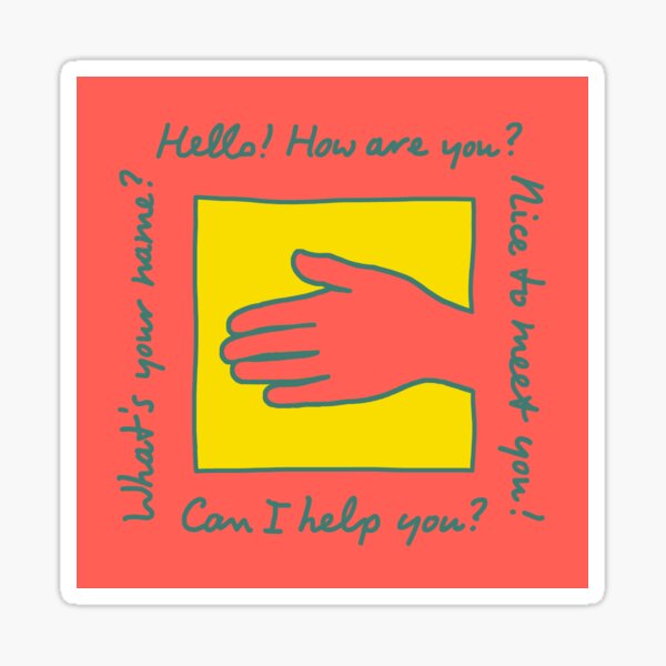 "Hello! How are you?" Sticker for Sale by ireneklink | Redbubble