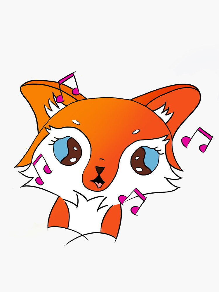 "Singing Fox" Sticker for Sale by CutefoxGaming | Redbubble