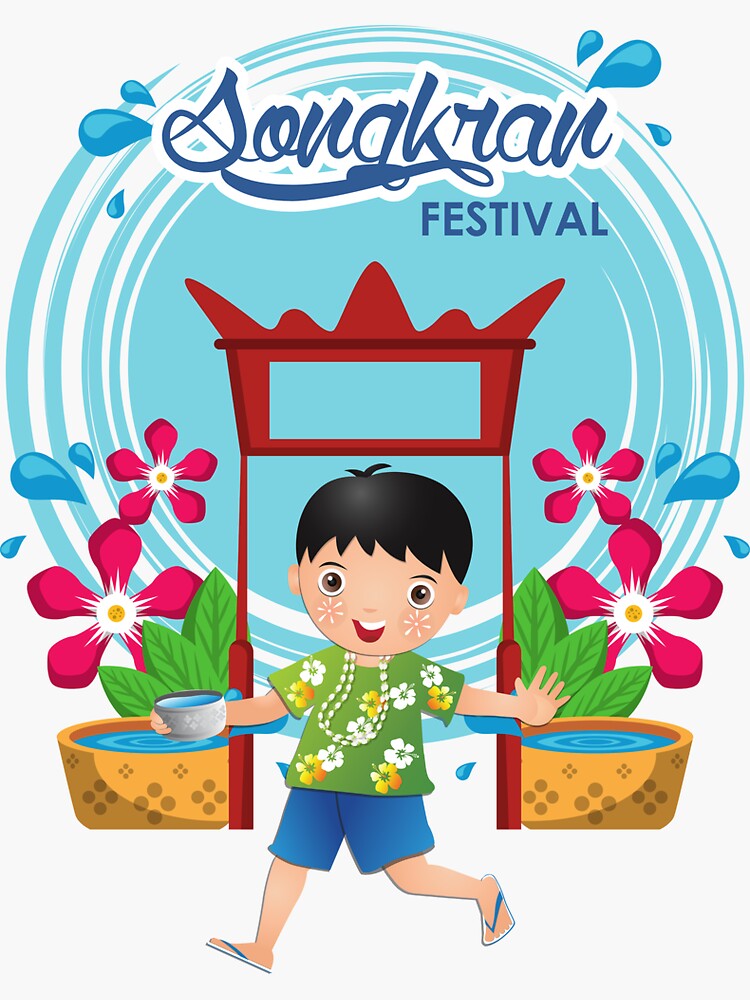 "songkran festival" Sticker for Sale by mehakstore123 | Redbubble