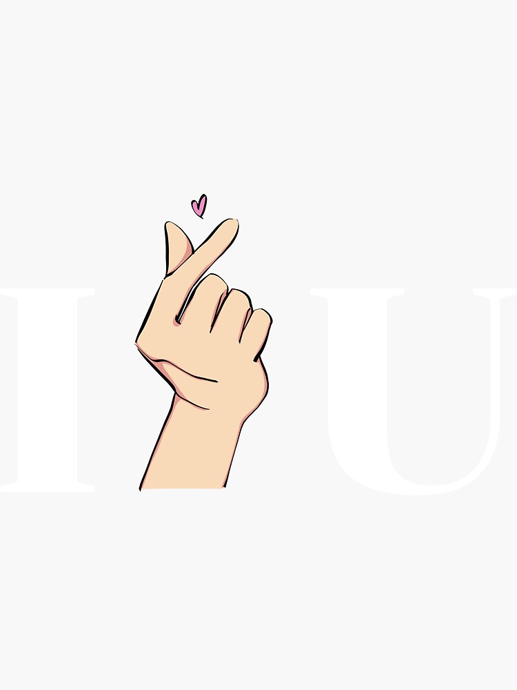 "I heart you finger heart hand sign, I Love you" Sticker for Sale by ...