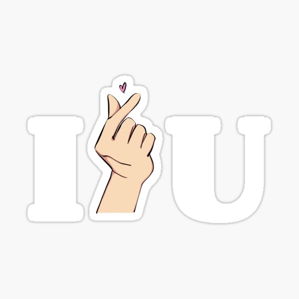 "I heart you finger heart hand sign, I Love you" Sticker for Sale by ...