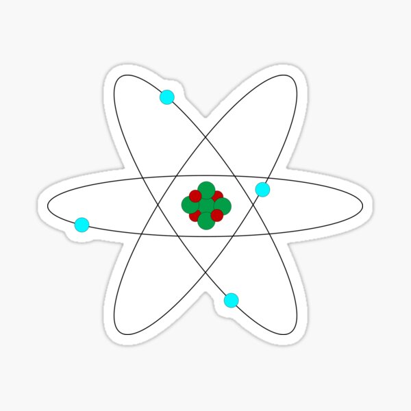 "atom model Sticker" Sticker for Sale by Red-Demand | Redbubble
