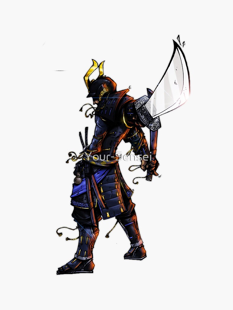 "Samurai with sword unsheathed " Sticker for Sale by Your-Sensei ...