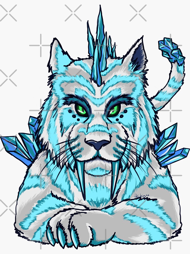 ""IceTooth Tiger" (2022) by Heko" Sticker for Sale by TeamTixHeko ...