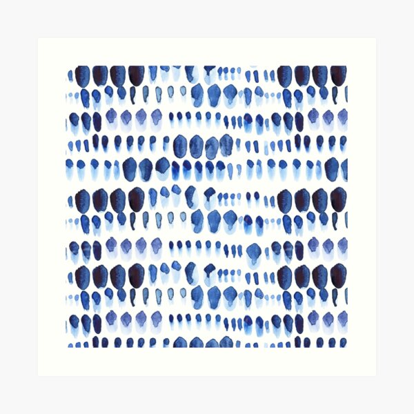 "Indigo Watercolour Splodges" Art Print for Sale by LThomasDesigns ...