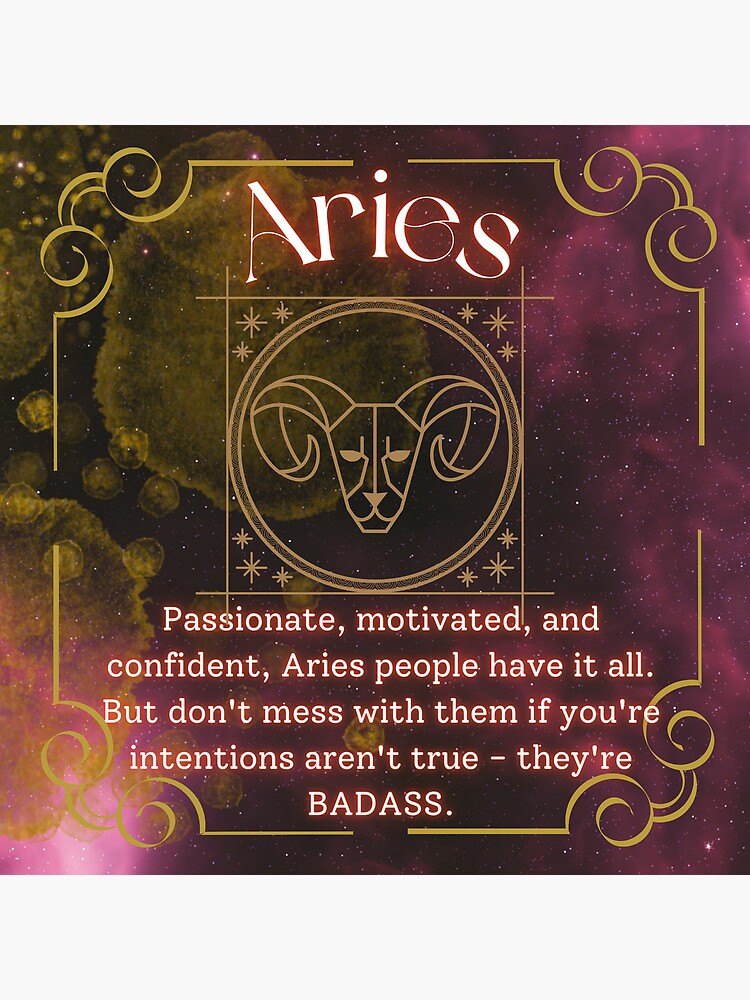"Badass Aries Zodiac Sign" Poster for Sale by Toomuchfunstuff | Redbubble