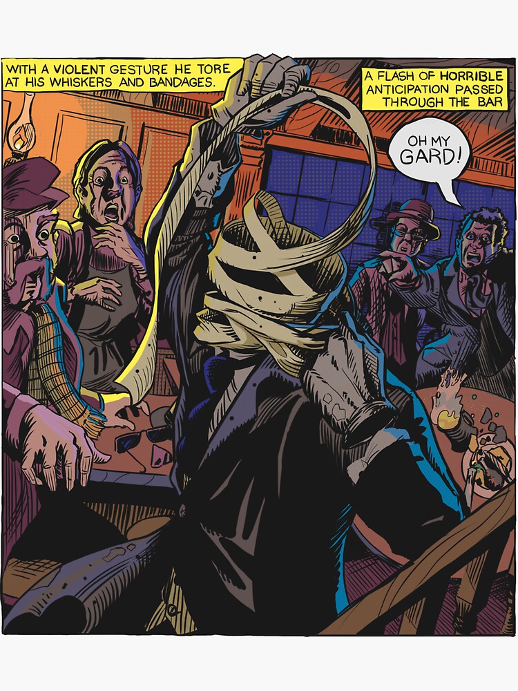 "Invisible Man - HG Wells comic panel" Sticker for Sale by andposters ...