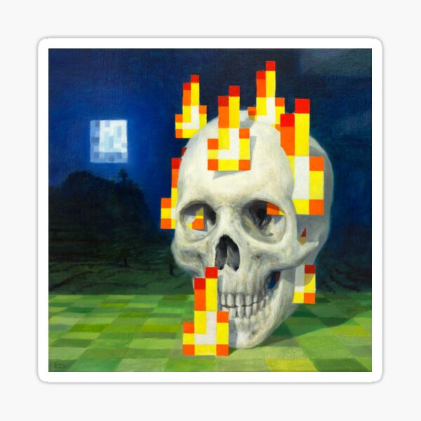 "Original Minecraft painting | Burning Skull / Skull on Fire | by ...
