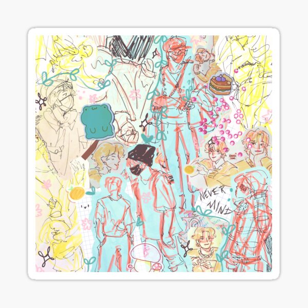 "JM Collage Yellow" Sticker for Sale by MossyMushroom | Redbubble