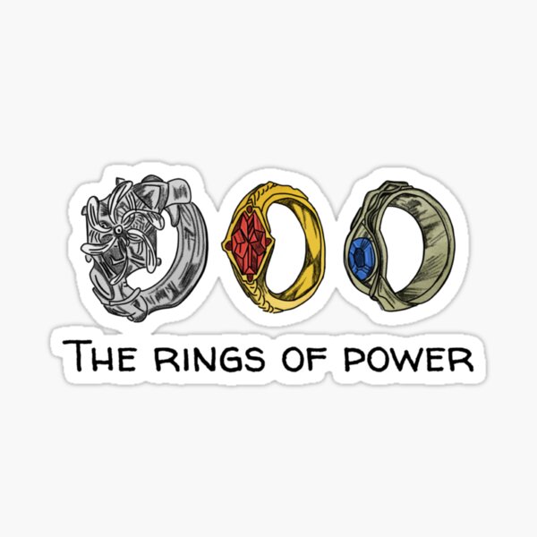 "The Rings of Power" Sticker for Sale by MIllustrations9 | Redbubble