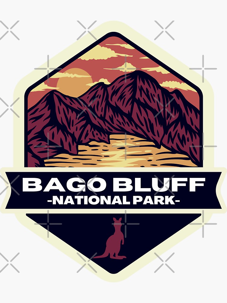 "Bago Bluff National Park" Sticker for Sale by retrotravelart | Redbubble