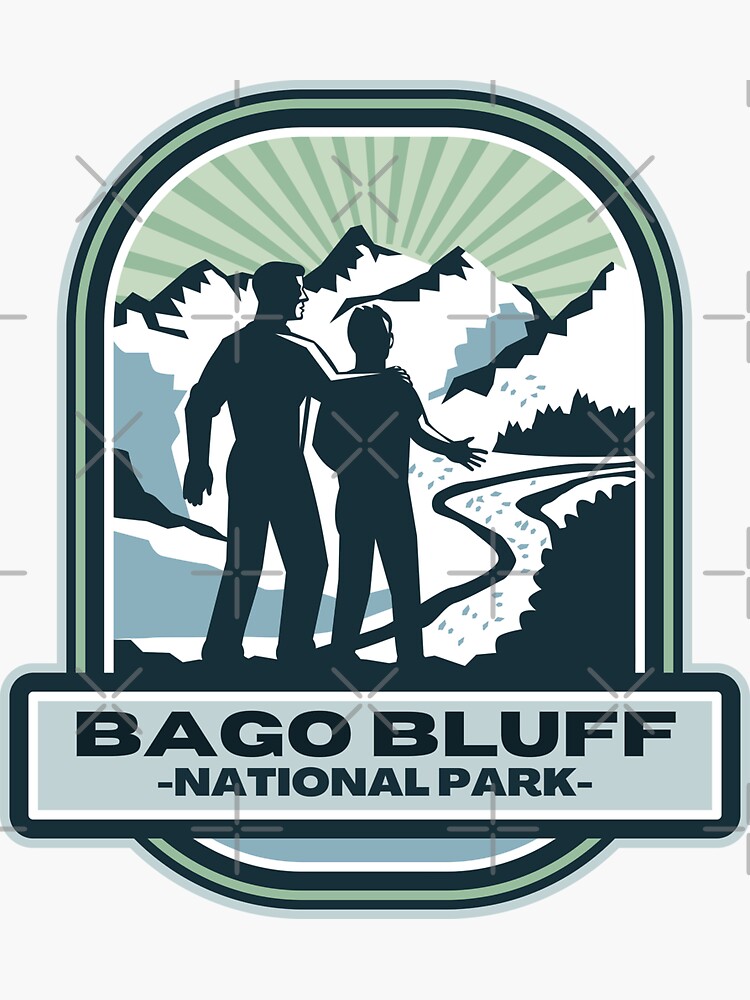 "Bago Bluff National Park" Sticker for Sale by retrotravelart | Redbubble