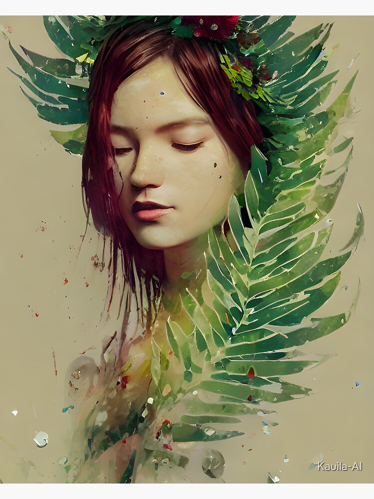 "Fronds & Faces (Nature Portraits I)" Sticker for Sale by Kauila-AI | Redbubble