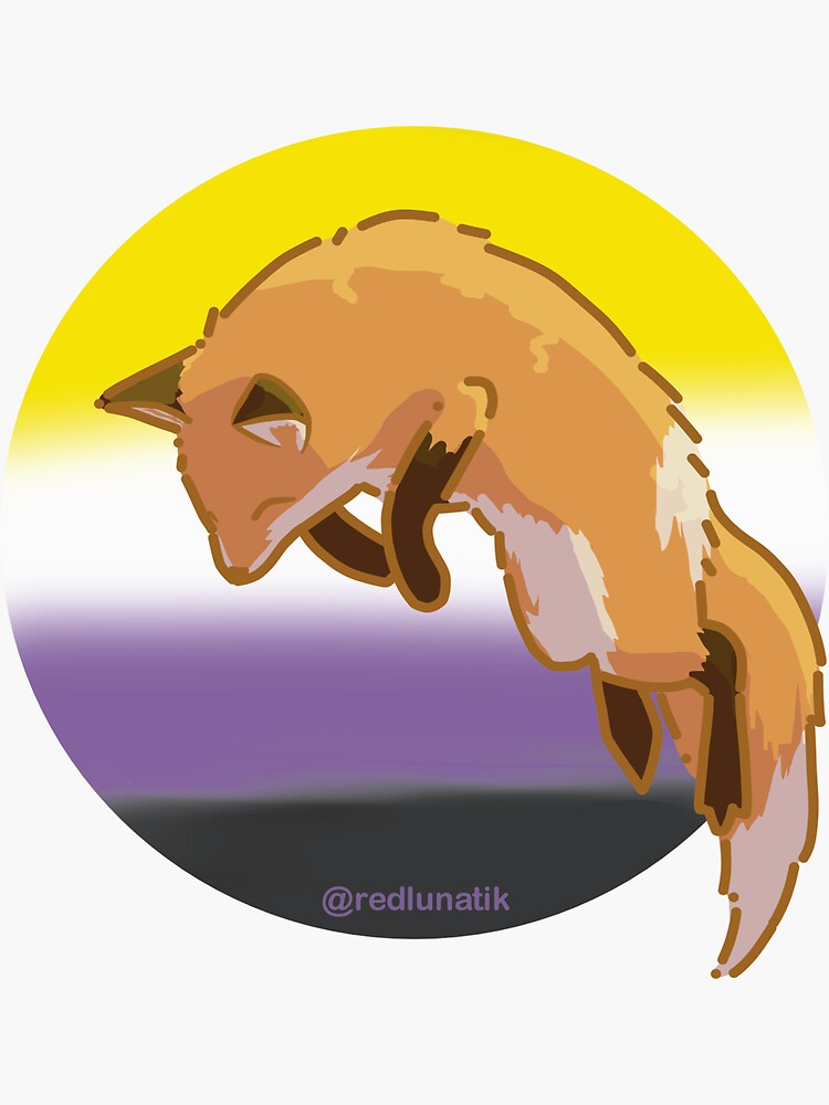 "Non binary red fox" Sticker for Sale by LunatikShop | Redbubble