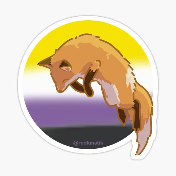 "Non binary red fox" Sticker for Sale by LunatikShop | Redbubble
