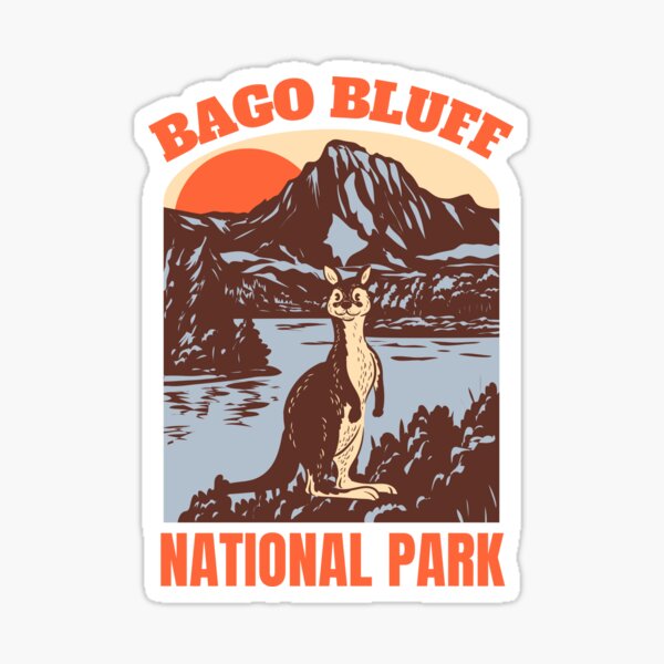 "Bago Bluff National Park" Sticker for Sale by retrotravelart | Redbubble