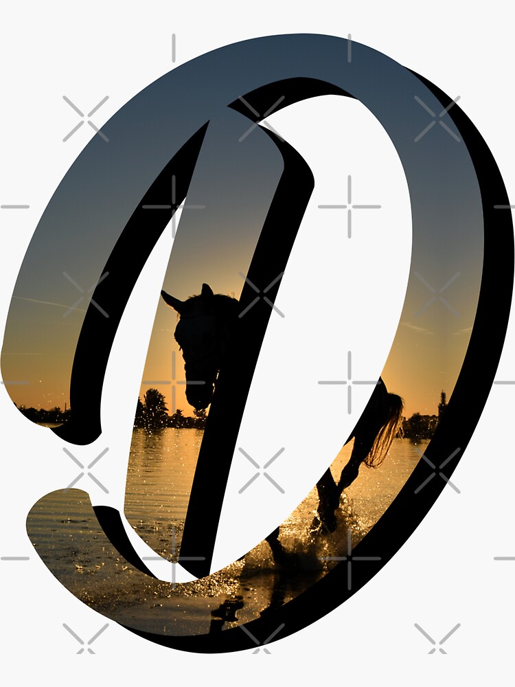"Letter D Monogram Script Initial Horseback Riding Variant " Sticker ...