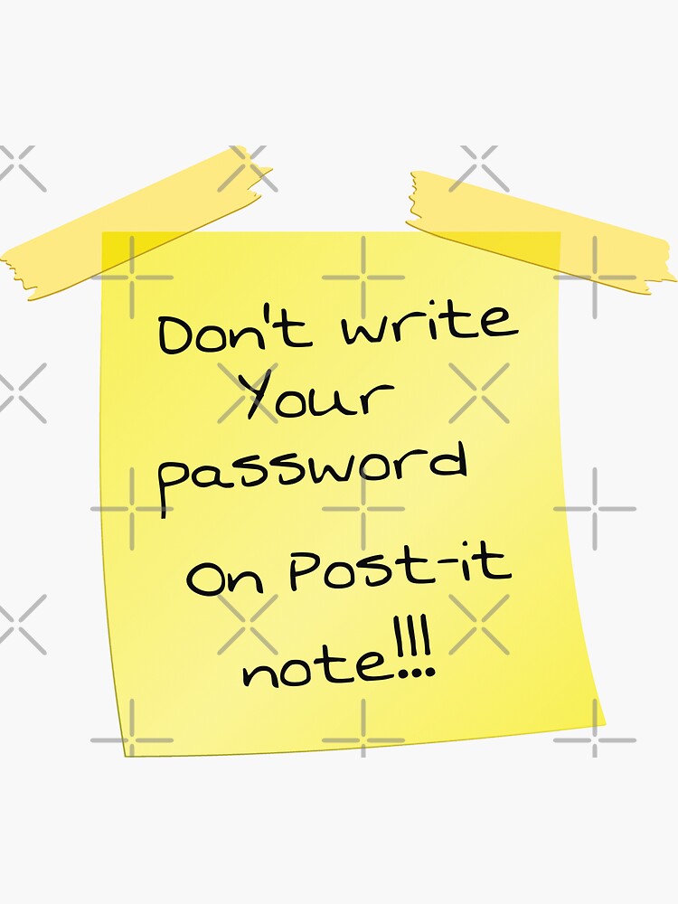 "Cyber Security - Hacker - Yellow Post IT - Don't write your password ...