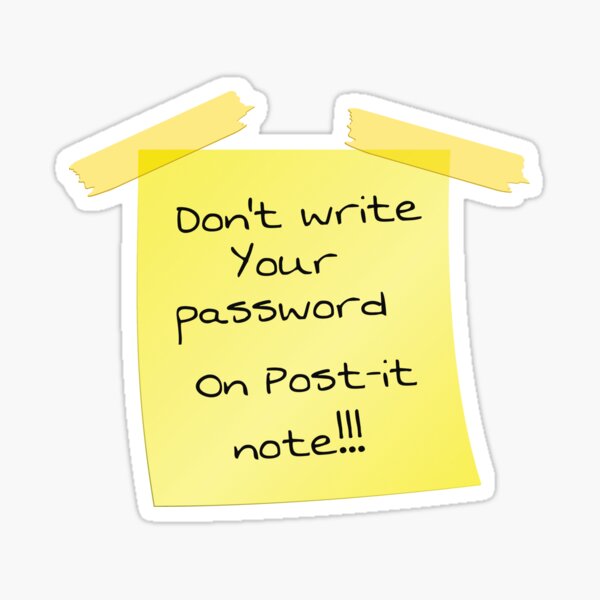 "Cyber Security - Hacker - Yellow Post IT - Don't write your password ...